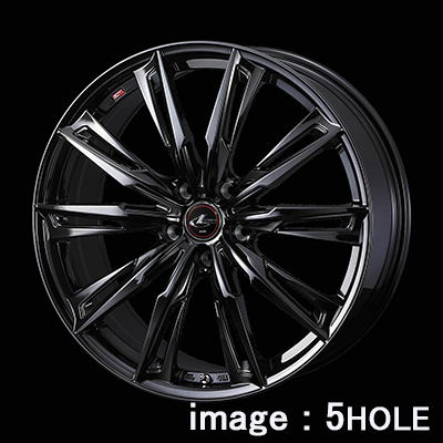WEDS LEONIS GX 15X4.5J +45 4H 100 H-BMC BMC BLACK 0040956 - Black Hawk Japan