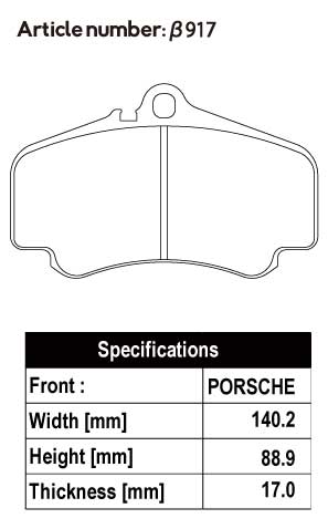 ACRE PC2600 BRAKE PAD FRONT FOR PORSCHE 911 996 3.6 GT3 β917-PC2600 ...