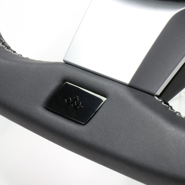 REAL ORIGINAL SERIES EMBLEM TYPE D SHAPE ALL LEATHER SILVER X BLACK ...