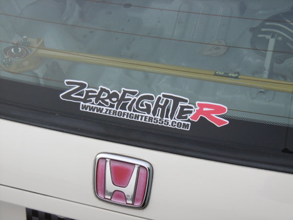 ZEROFIGHTER LOGO STICKER BLACK-RED W200 ZEROF-00010 - Black Hawk Japan