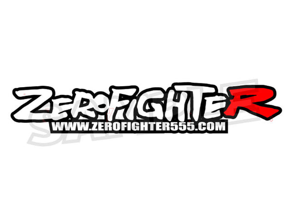 ZEROFIGHTER LOGO STICKER WHITE-RED W200 ZEROF-00011 - Black Hawk Japan