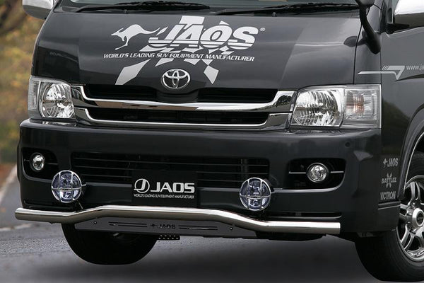 JAOS FRONT SKID BAR POLISH BLACK WIDE TYPE 1-2 FOR TOYOTA HIACE 200 ...