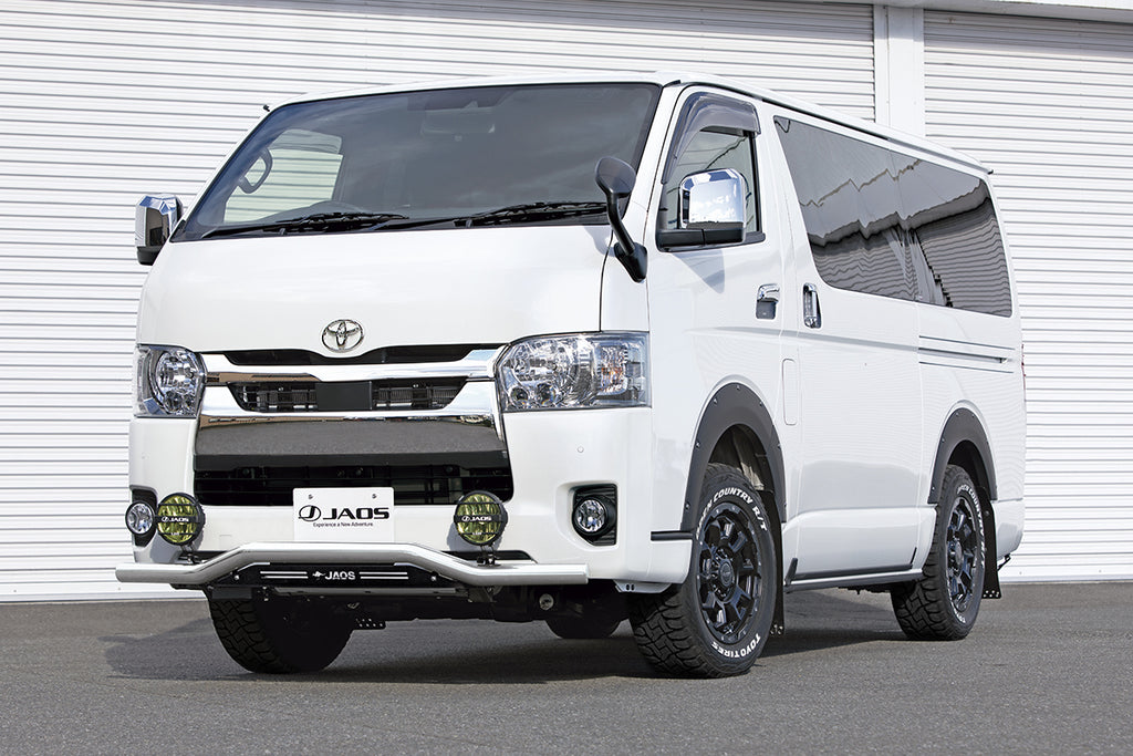 JAOS FRONT SKID BAR POLISH BLACK STANDARD TYPE 3 ~ FOR TOYOTA HIACE 200 ...