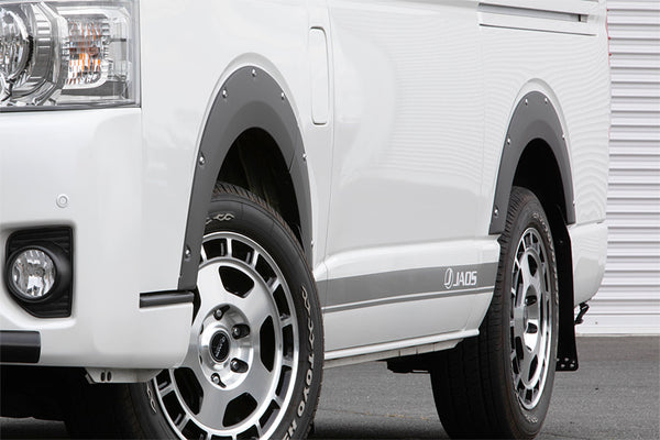 JAOS FENDER GARNISH TYPE-X PAINTED MATTE BLACK FOR TOYOTA HIACE 200 ...