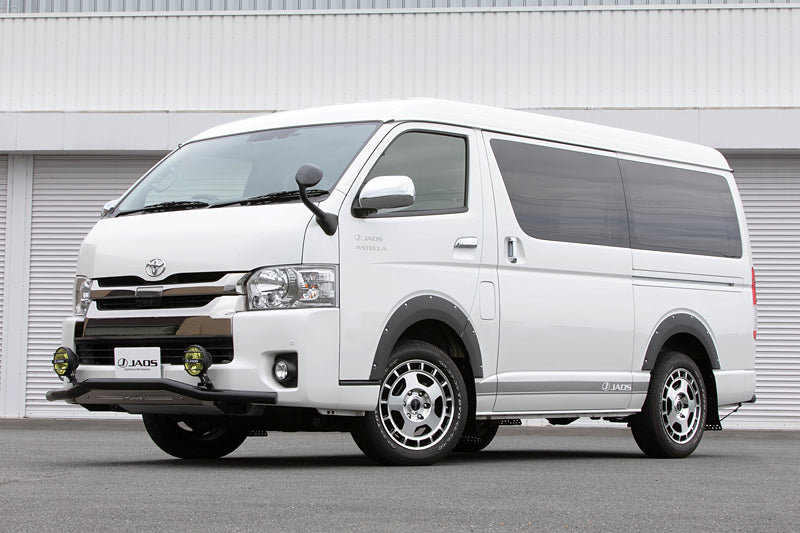 JAOS FENDER GARNISH TYPE-X PAINTED MATTE BLACK FOR TOYOTA HIACE 200 ...