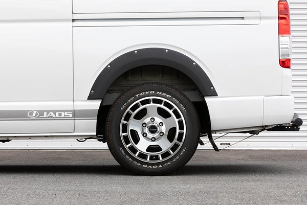 JAOS FENDER GARNISH TYPE-X PAINTED MATTE BLACK FOR TOYOTA HIACE 200 ...