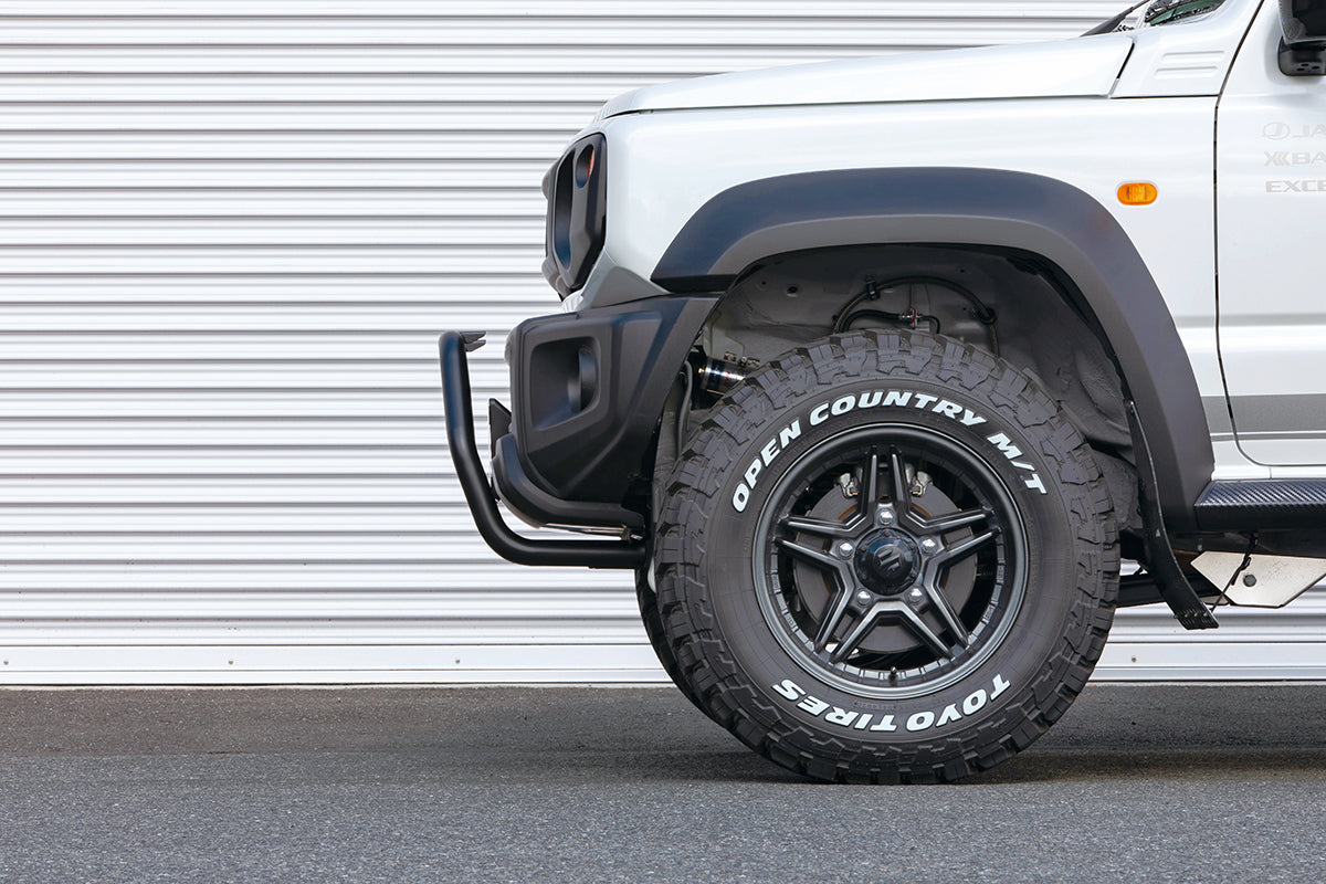 JAOS FRONT BUSH BAR FOR SUZUKI JIMNY JB74 B182518BK - Black Hawk Japan