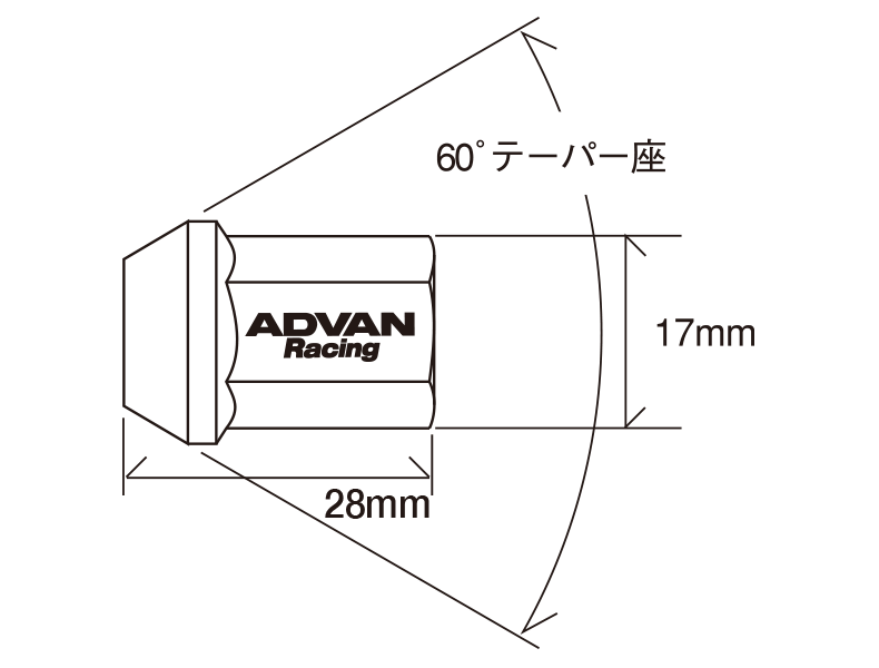 YOKOHAMA ADVAN RACING WHEEL NUT M12X1.50P H17 BL-S BLACK 4PCS FOR V2379 ...